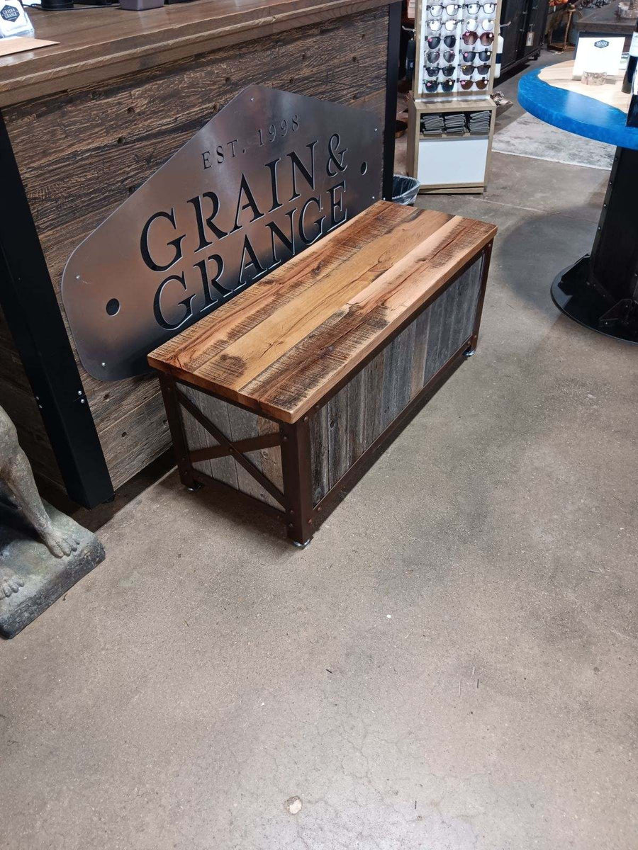 Flat Iron Storage Bench – Grain and Grange